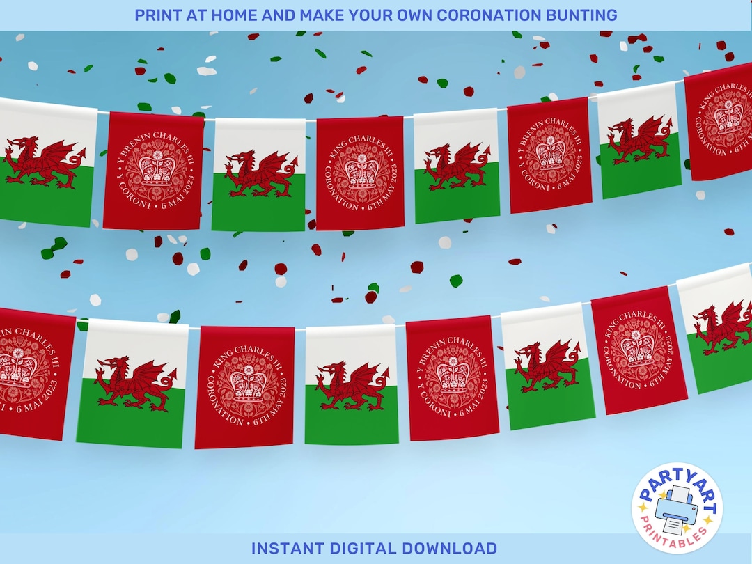 Welsh Coronation Printable Bunting - Instant Download - Coronation ...