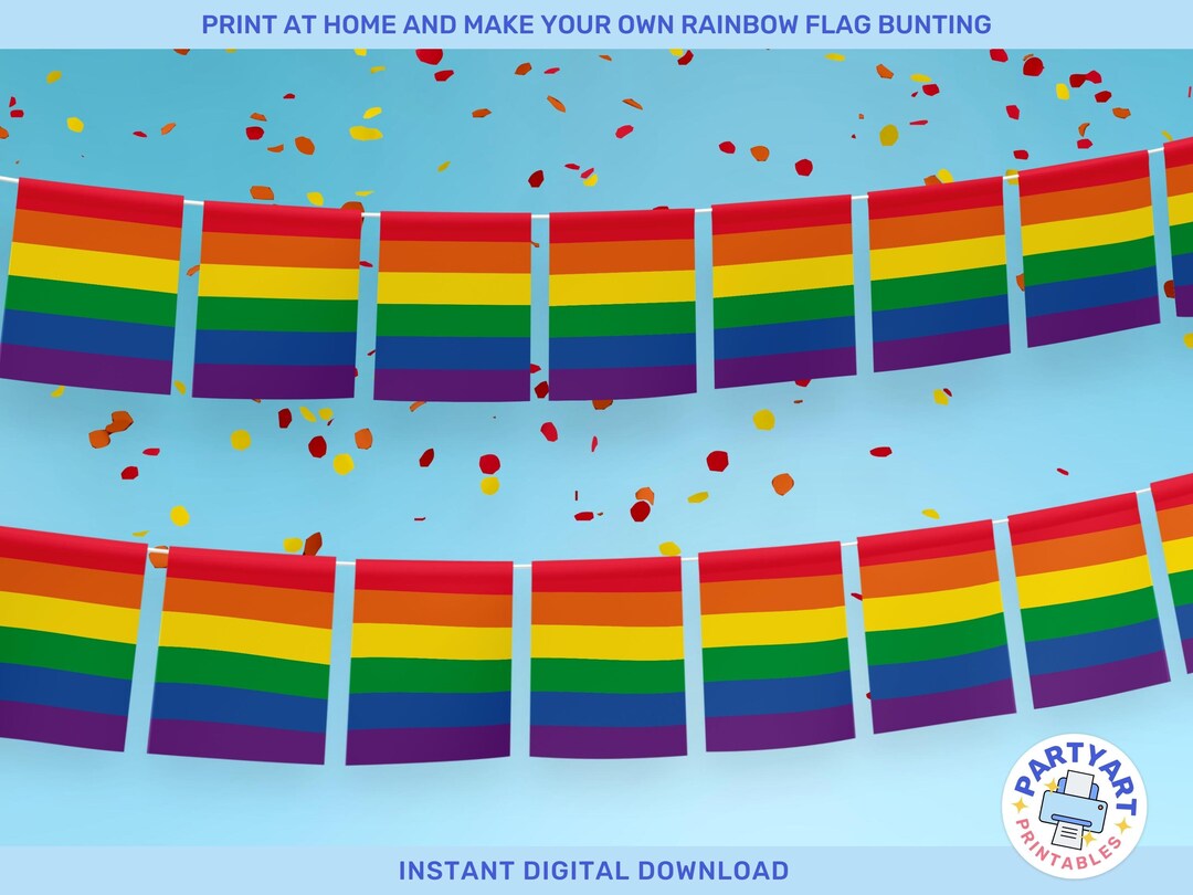 Printable Rainbow Flag Bunting - Pride Rainbow Bunting - Instant ...