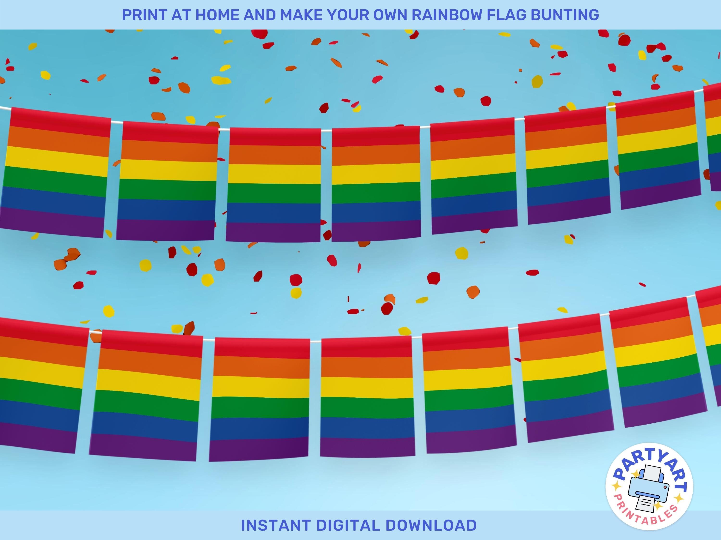 Printable Rainbow Flag Bunting - Pride Rainbow Bunting - Instant ...