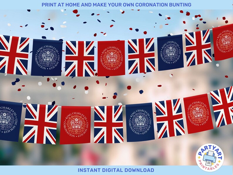 Printable Coronation Bunting Coronation Emblem & Union Jack - Etsy