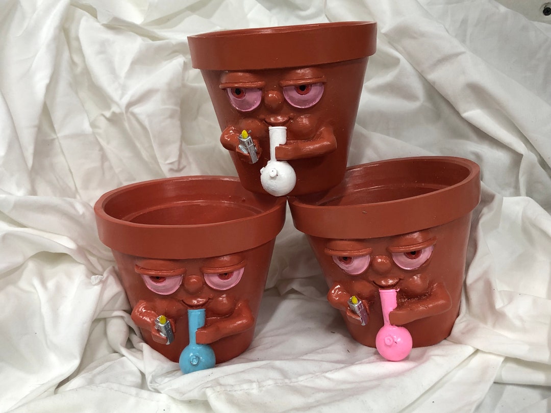Cute Unique Poly Plastic Bong Smoker Pot Smoking Flower Pot Stoner Pot ...