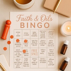 Faith & Oils BINGO Printable | Essential Oil Wellness Bingo Game | Fall ...