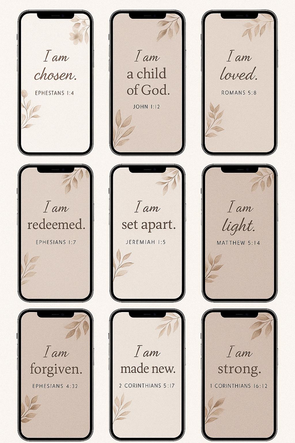 Identity in Christ Christian Affirmation Cards + Phone Wallpapers ...