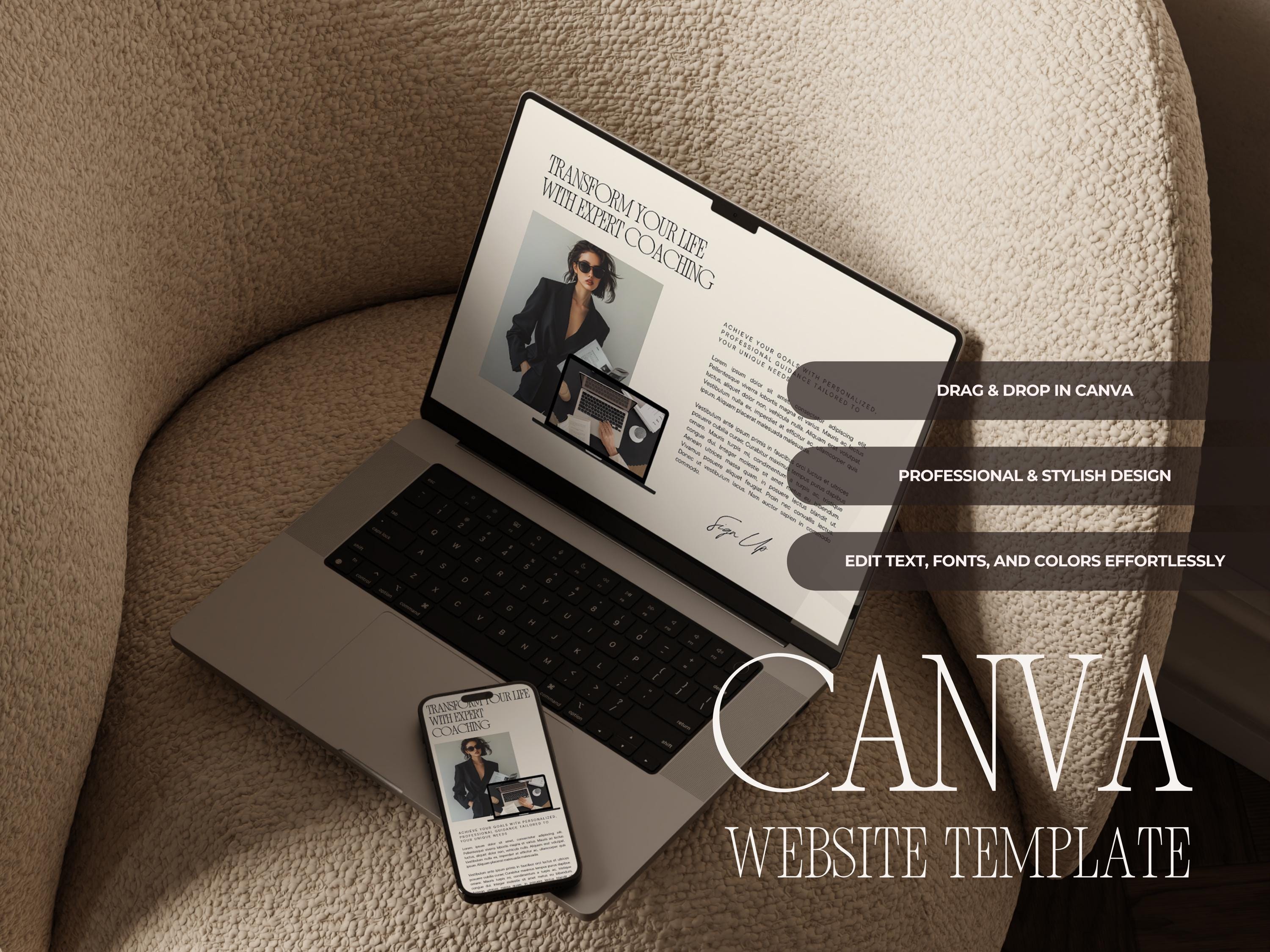 Minimalist Course Sales Page Canva Template, Neutral Moody Branding - Etsy