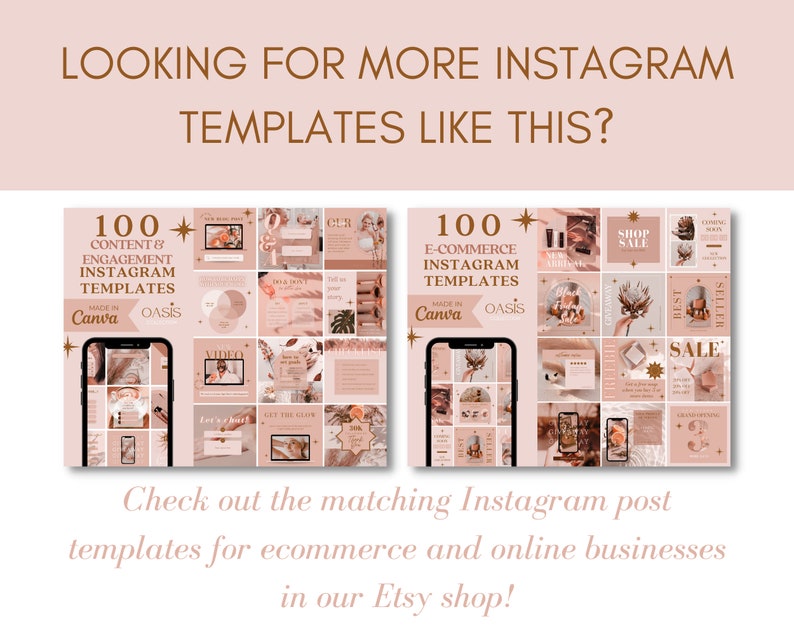 100 Instagram Templates for Canva / Social Media Boho - Etsy