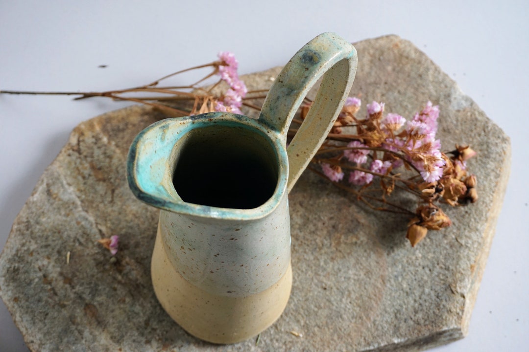 Handmade Stoneware Pitcher / Ceramic Water Pitcher / Flower Ceramic ...