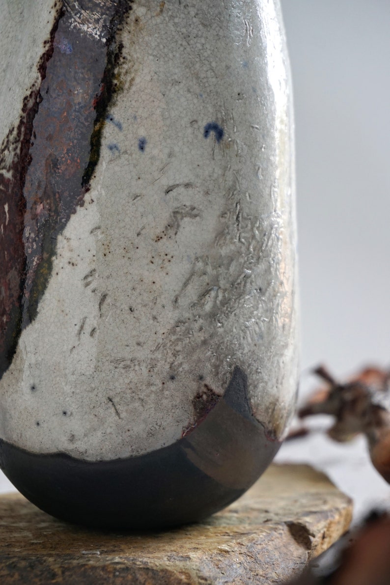 Raku Vase / Raku Pottery / Handmade Ceramic/ Distinctive Handcrafted ...