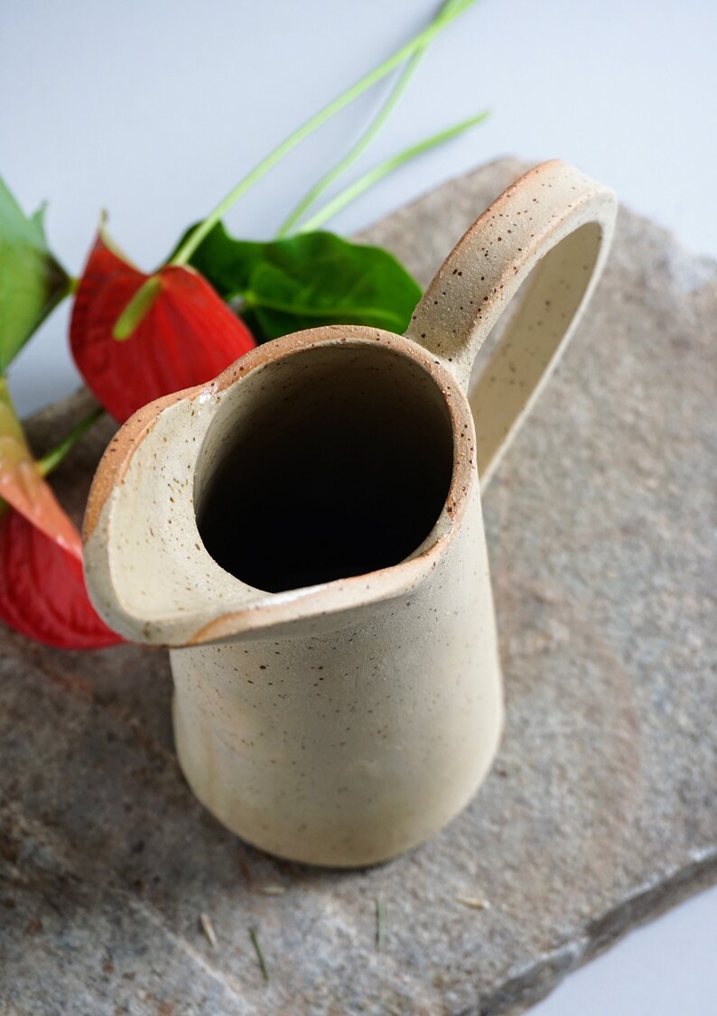 Handmade Stoneware Pitcher / Ceramic Water Pitcher / Flower Ceramic ...