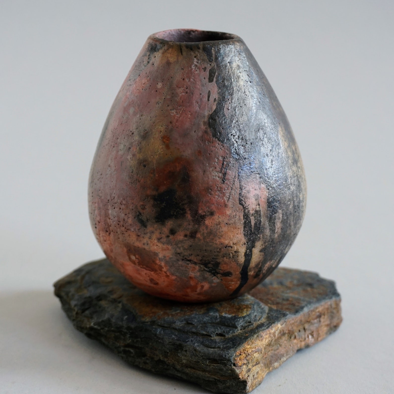 Raku Vase / Saggar Pottery / Handmade Ceramic Vase / Modern Pottery ...