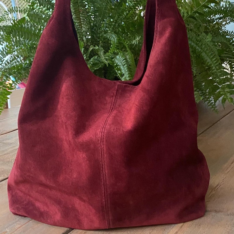 Maroon Red Suede Bag - Etsy