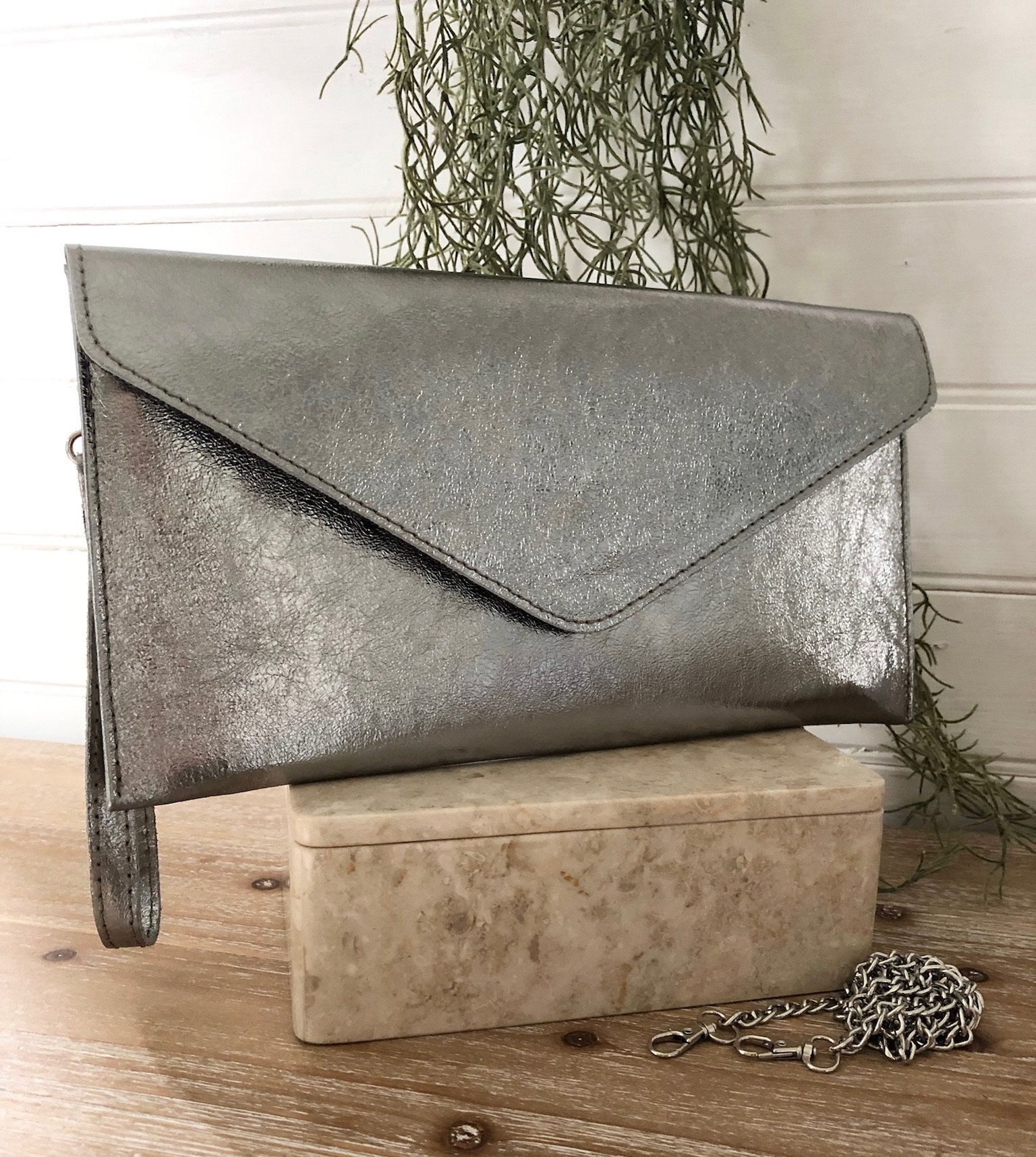 Metallic Clutch Bag, Leather Envelope Clutch, Gold Clutch, Silver ...