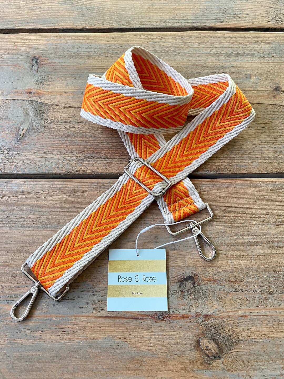 Orange Bag Strap, Orange Purse Strap, Orange Chevron Bag Strap, Orange ...