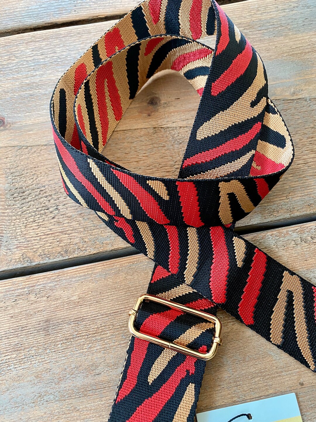 Red Bag Strap, Tiger Stripe Bag Strap, Black and Red Zebra Stripe Strap ...