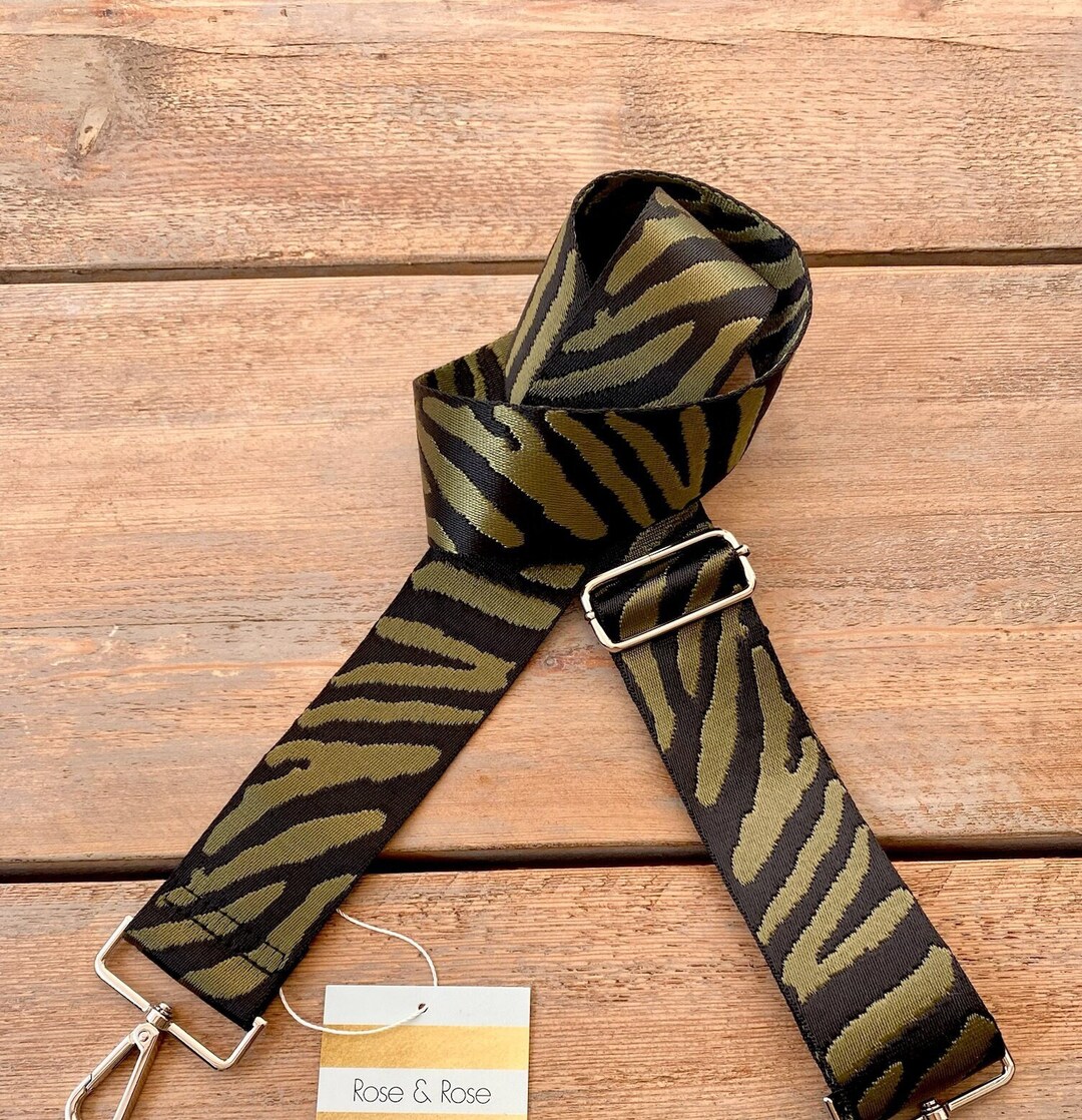 Olive Green Animal Bag Strap, Tiger Stripe Bag Strap, Khaki Animal ...