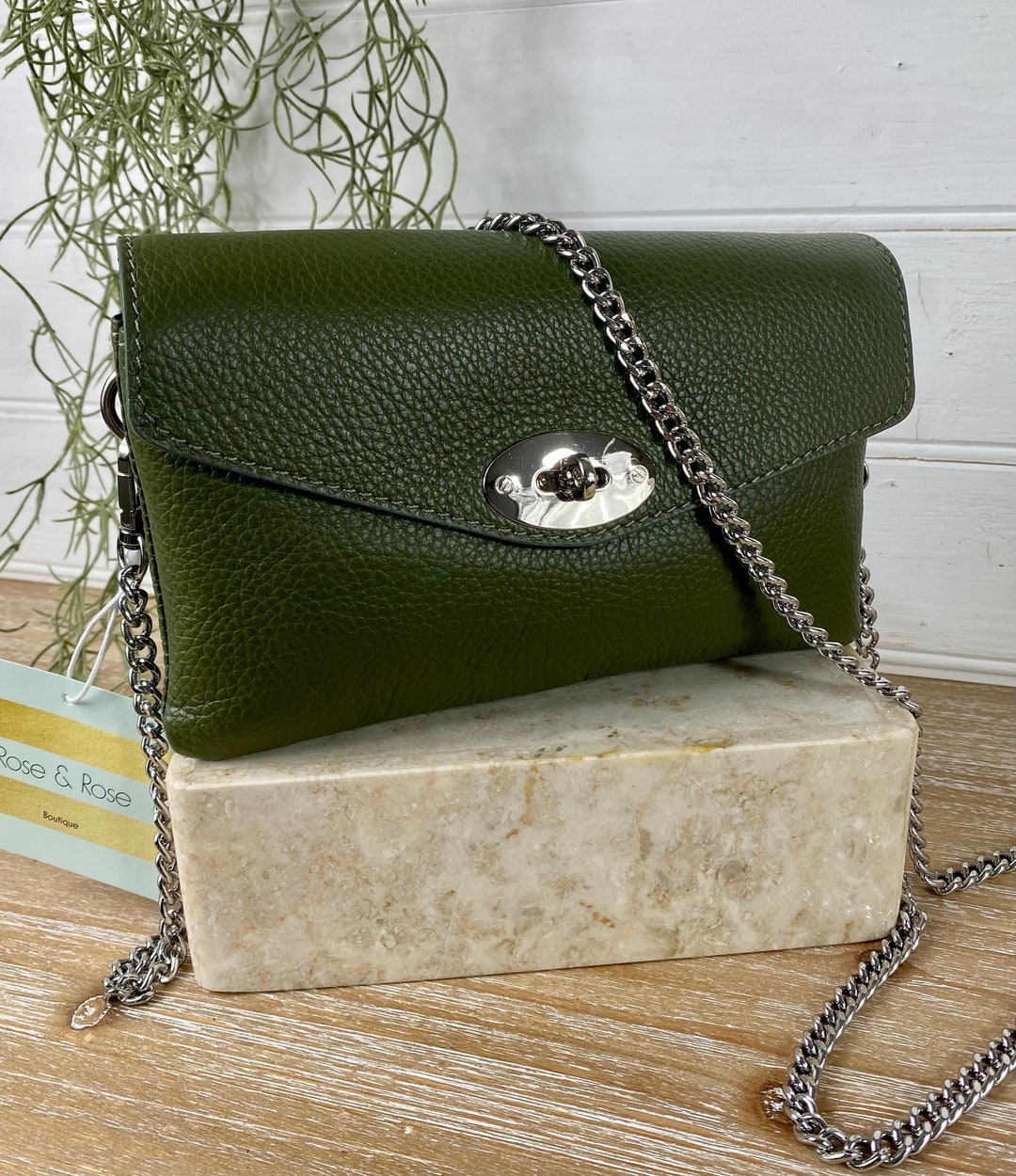 Olive Designer Style Bag, Olive Crossbody, Olive Leather Handbag ...