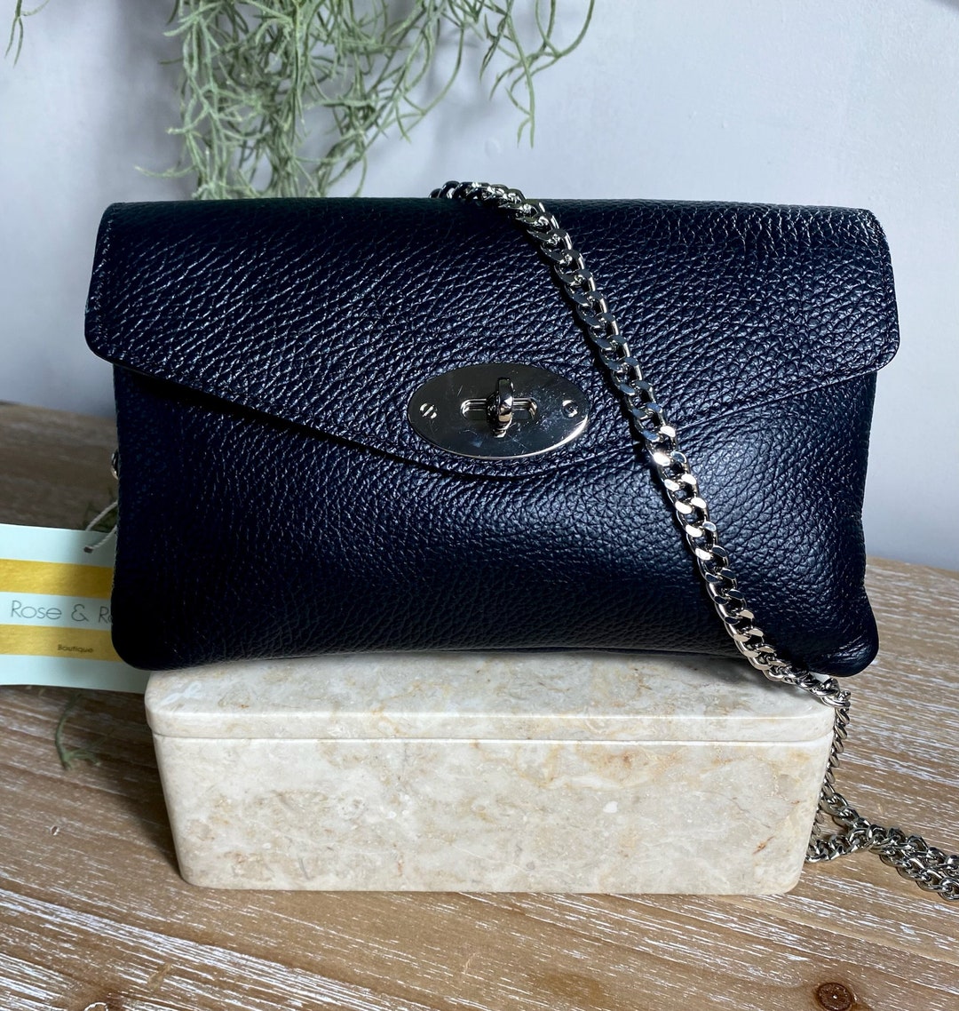 Navy Blue Designer Style Bag, Navy Crossbody, Navy Leather Handbag, Old ...