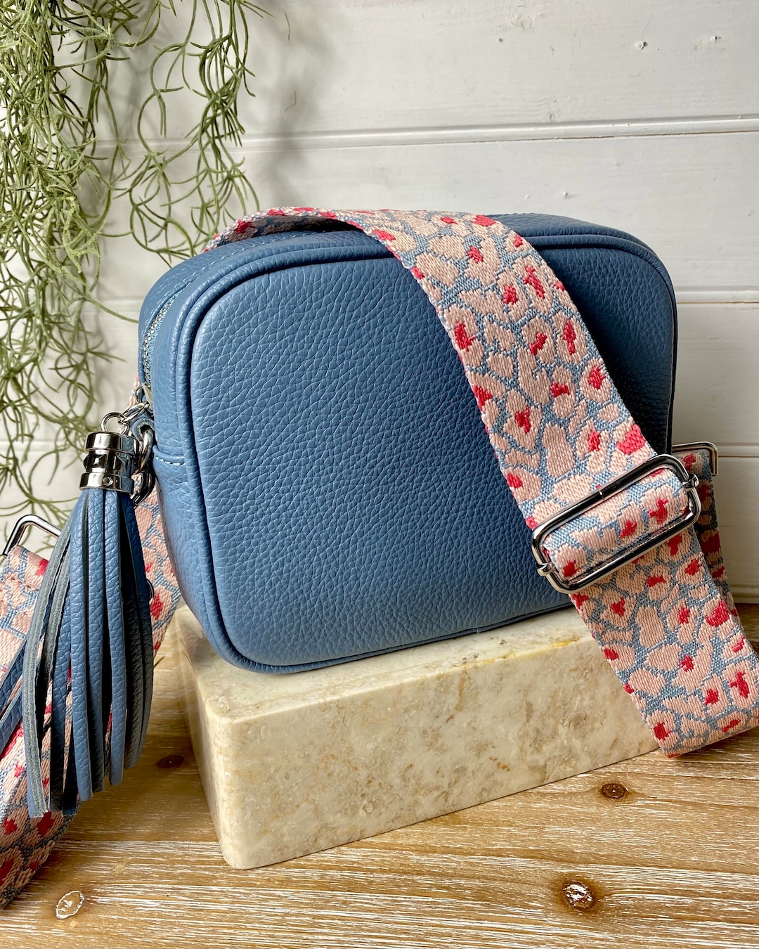 Dusky Blue Crossbody Bag, Dusky Blue Leather Bag, Blue Cross Body Bag ...