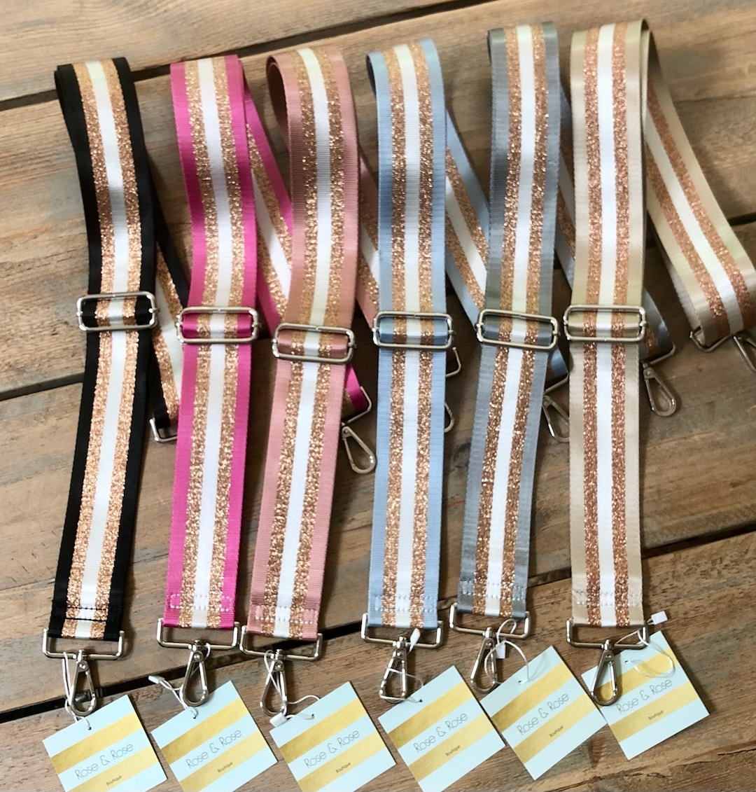 Glitter Stripe Bag Straps, Stripy Cross Body Bag Straps, Stripe Strap ...
