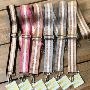 Glitter Stripe Bag Straps, Stripy Cross Body Bag Straps, Stripe Strap ...