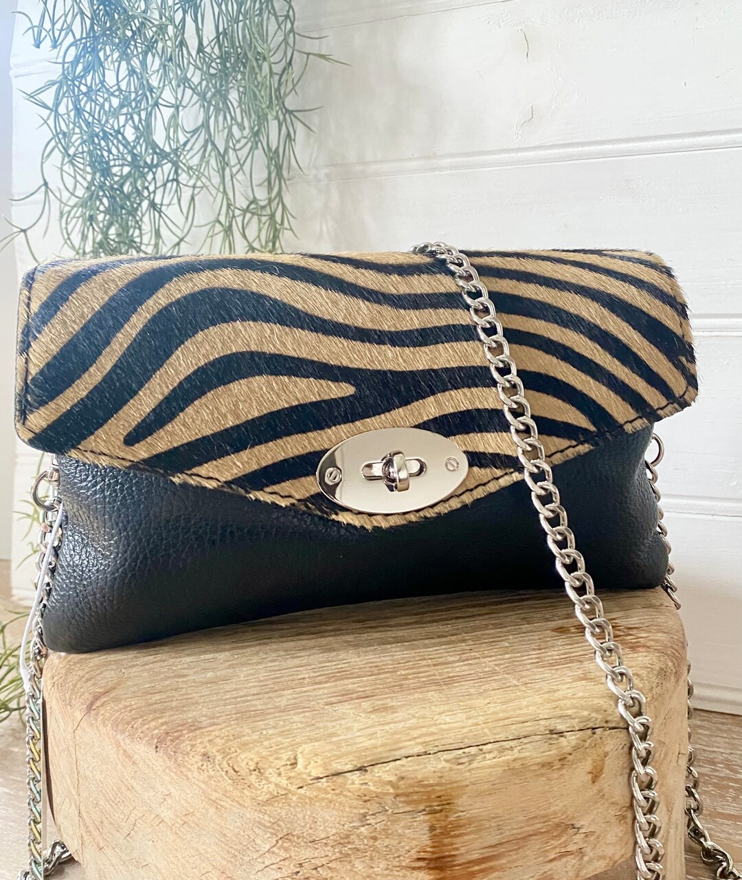Animal Print Bag, Hair on Hide Bag, Designer Style Bag, Animal ...