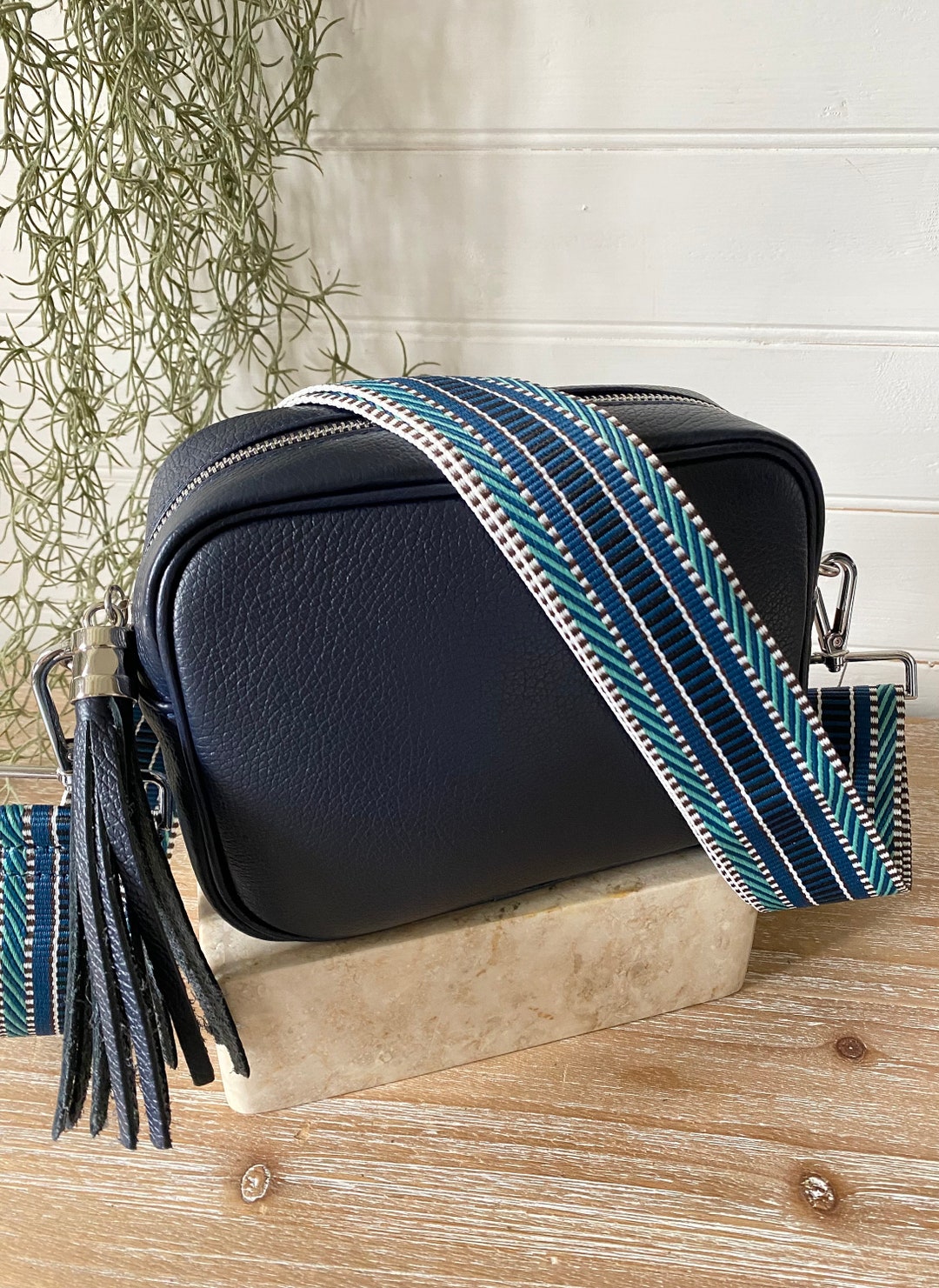 Navy Leather Crossbody Bag, Navy Blue Cross Body Bag, Navy Blue Leather ...