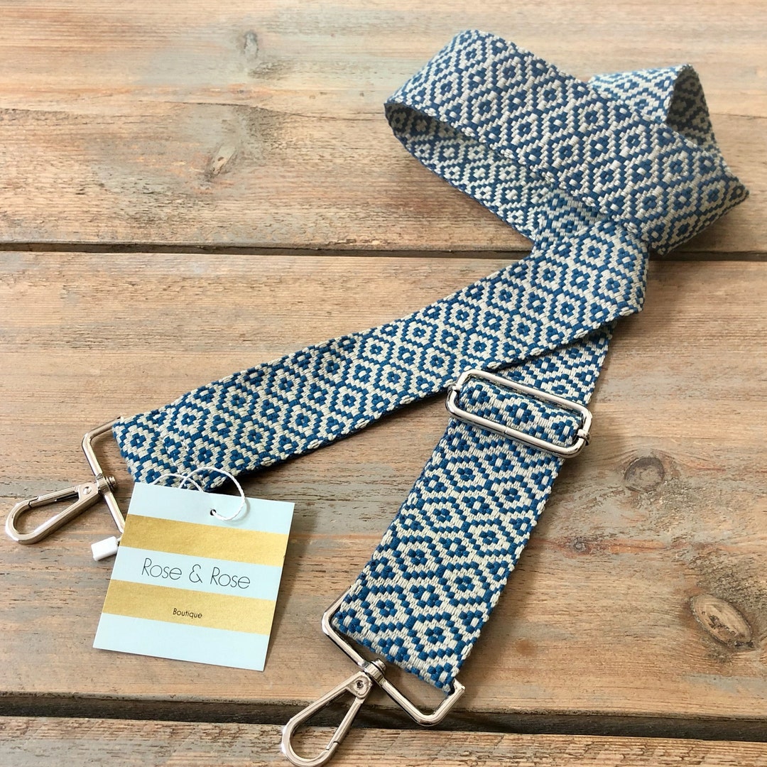Blue Bag Strap, Blue Diamond Bag Strap, Adjustable Crossbody Bag Strap ...