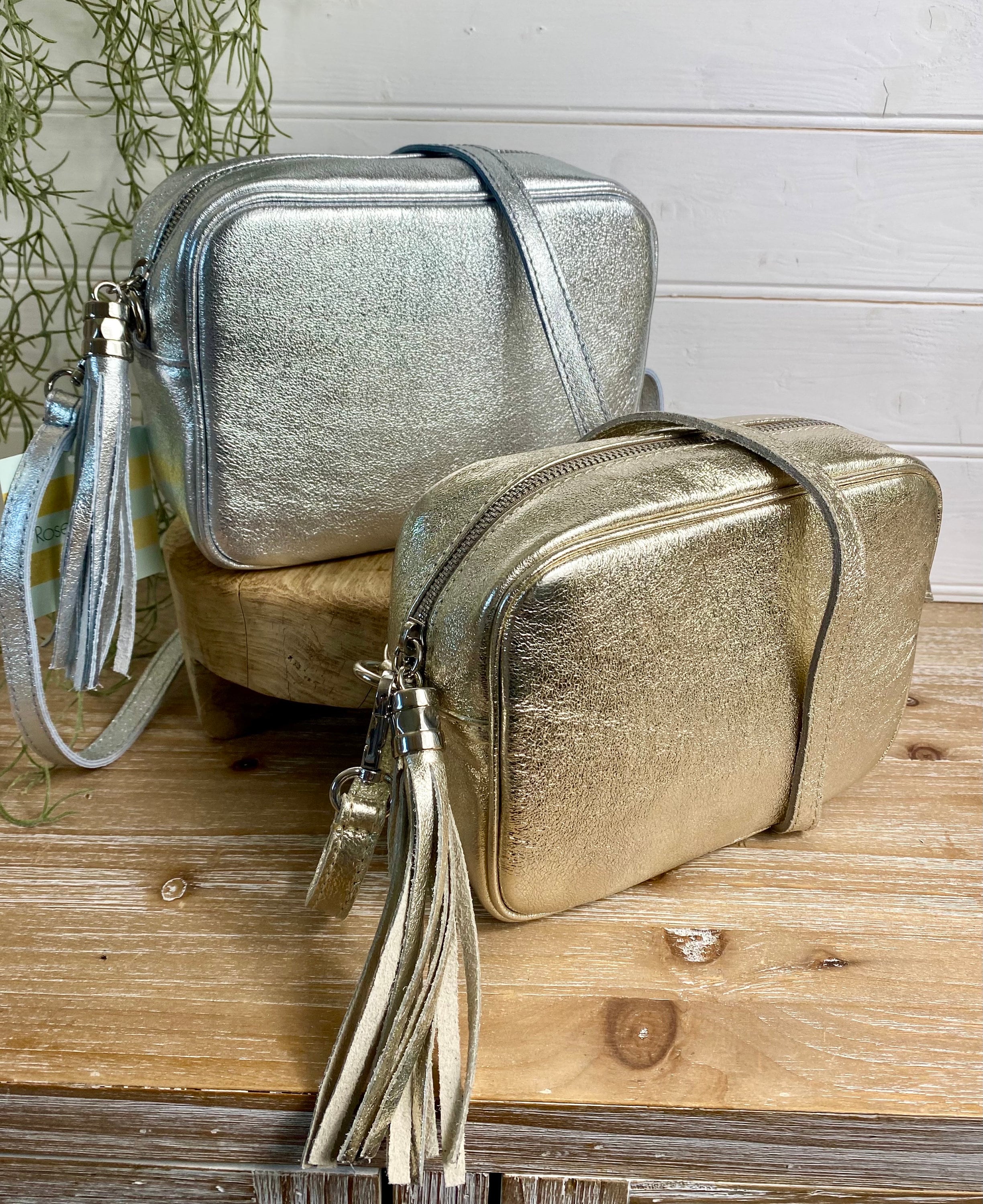 Gold Crossbody Bag, Gold Leather Cross Body Bag, Gold Tassel Bag, Gold ...