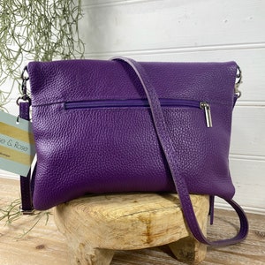 Purple Leather Crossbody, Genuine Leather Purple Bag, Purple Tassel Bag ...