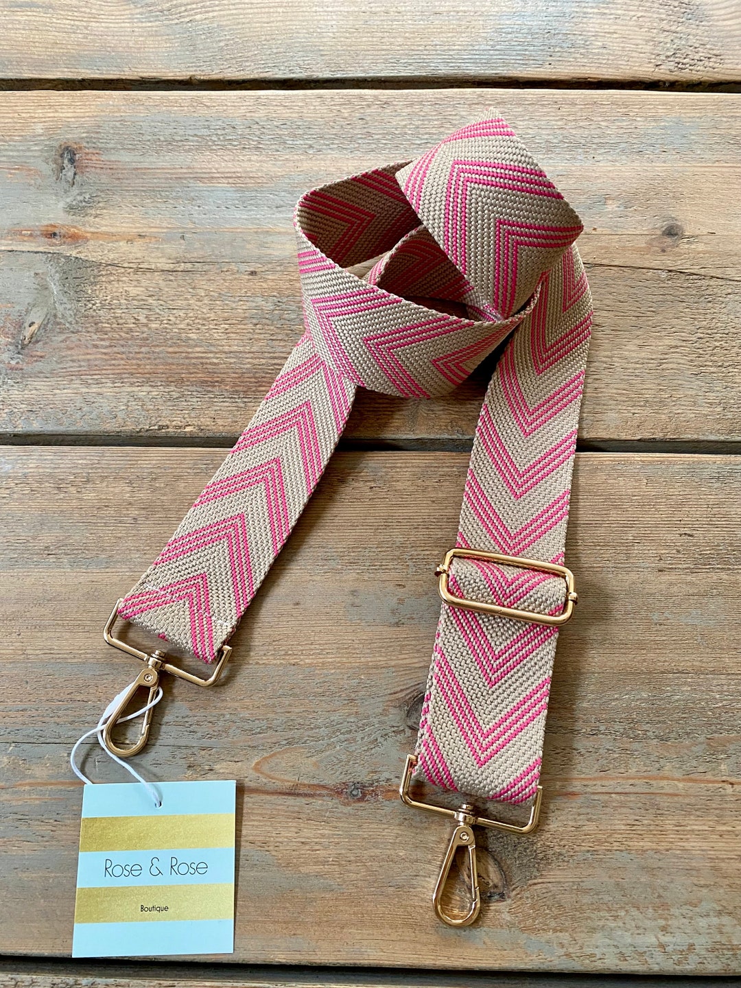 Pink Bag Strap, Beige Bag Strap, Pink Purse Strap, Pink Chevron Bag ...