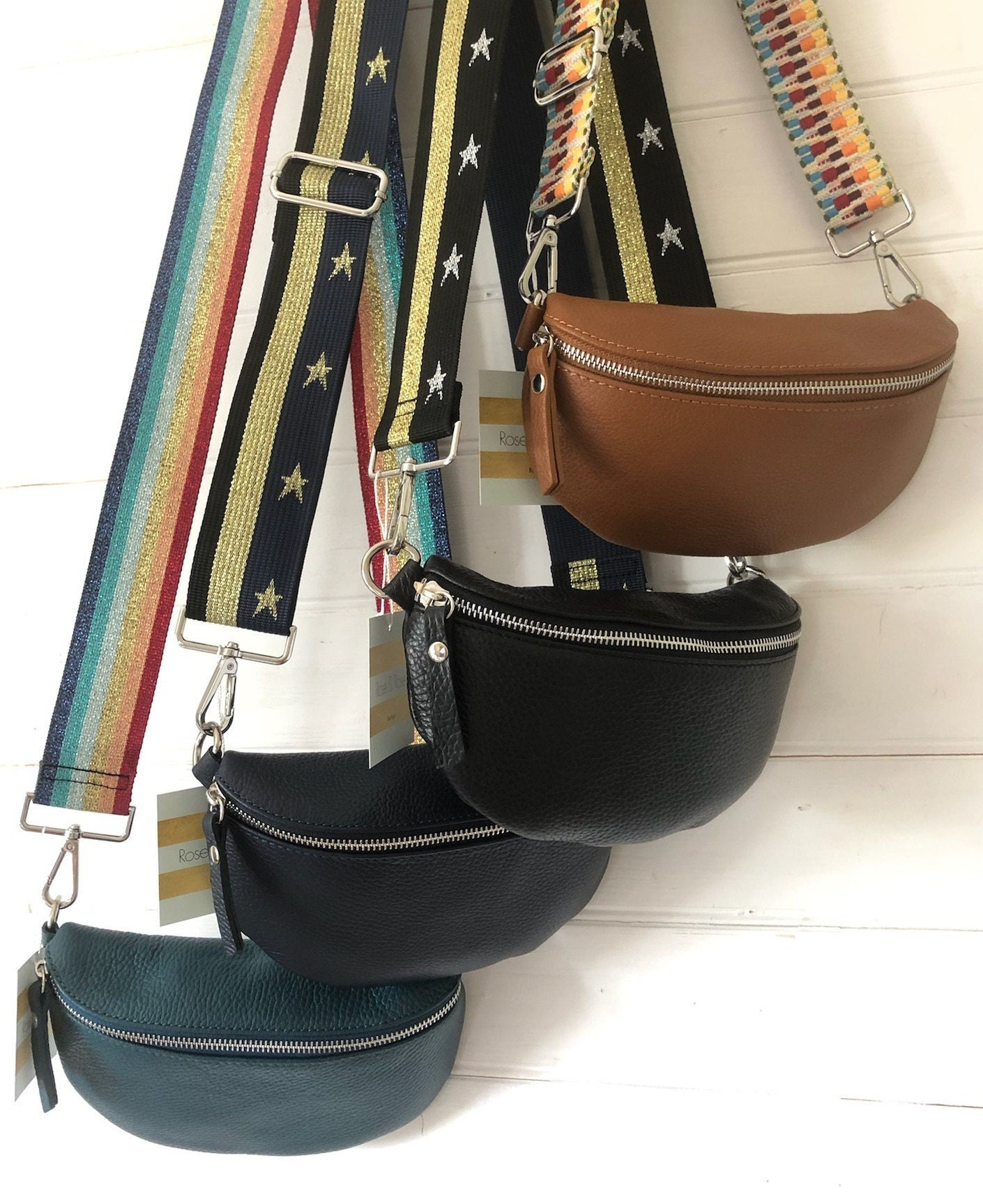 Black Bum Bag, Black Chest Bag, Real Leather Waist Bag, Leather Cross ...