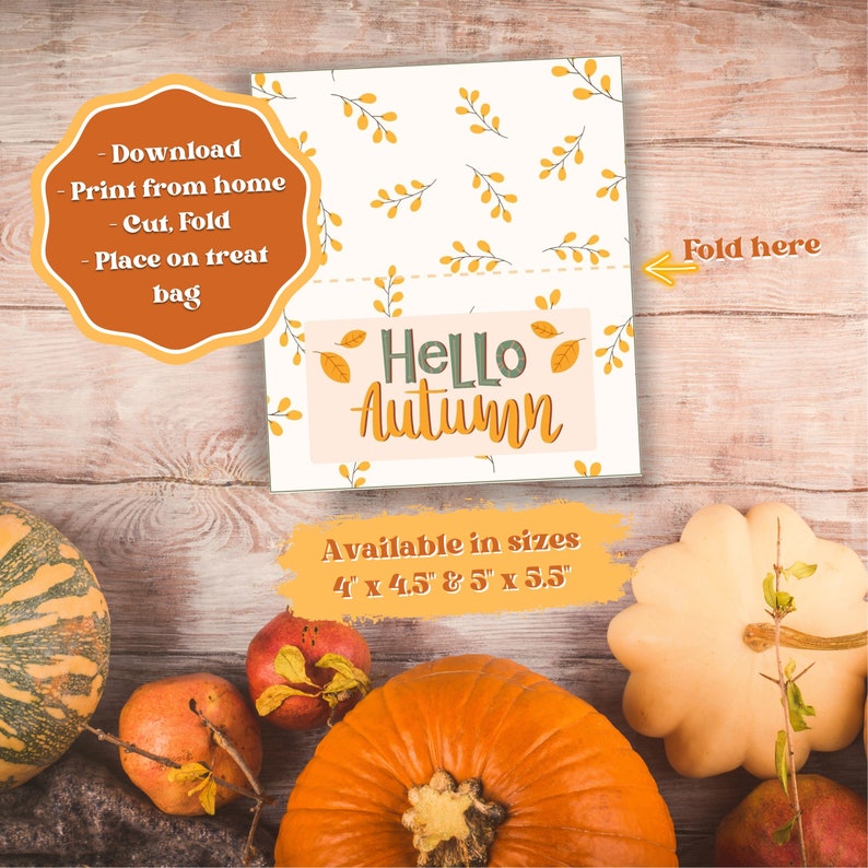 Fall Treat Bag Toppers: Autumn Cookie Bags (PDF) - Etsy