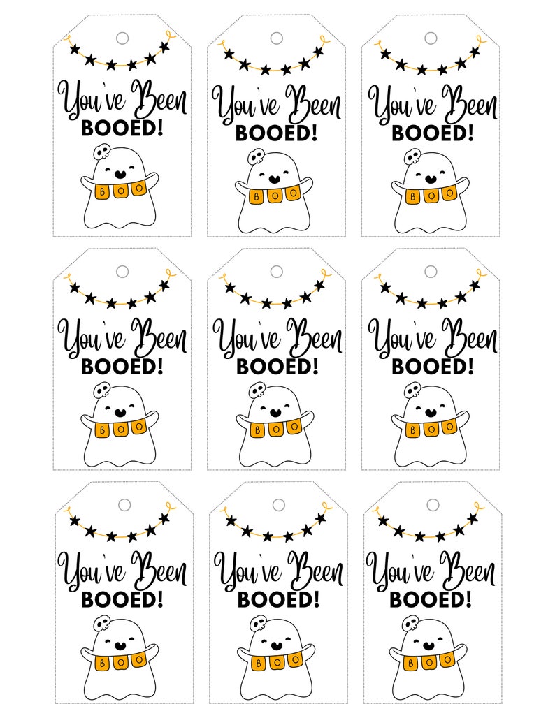 You’ve Been Booed Tags, Halloween Gift Tags, You’ve Been Booed ...