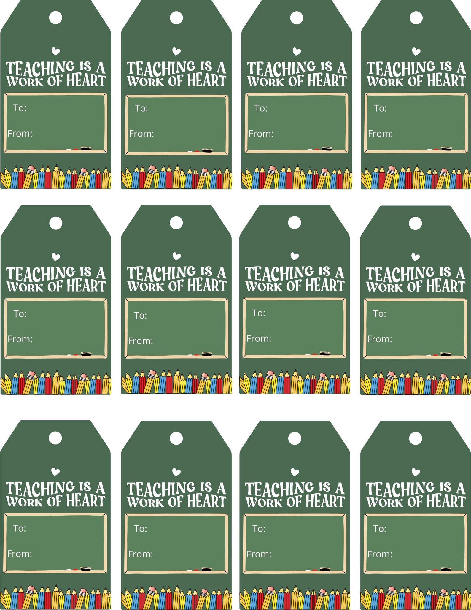 Teacher Thank You Tag Thank a Teacher Teacher Gift Tag - Etsy