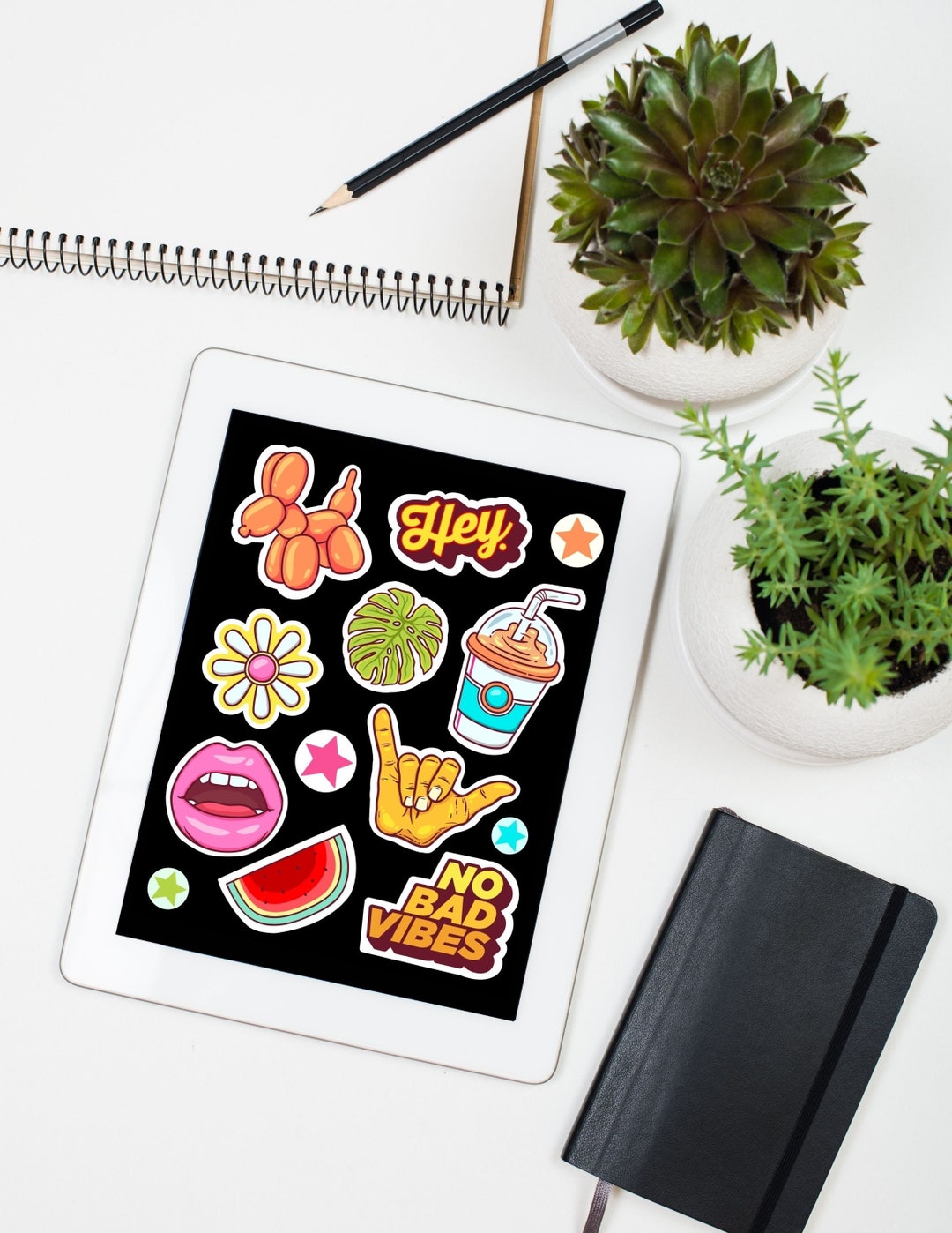 Cute Stickers, PRINT & CUT Sticker Sheet Template, PNG, Printable File ...