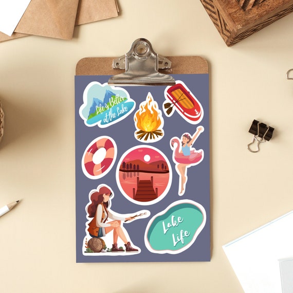 Lake Life Sticker Template PRINT & CUT PNG Instant - Etsy