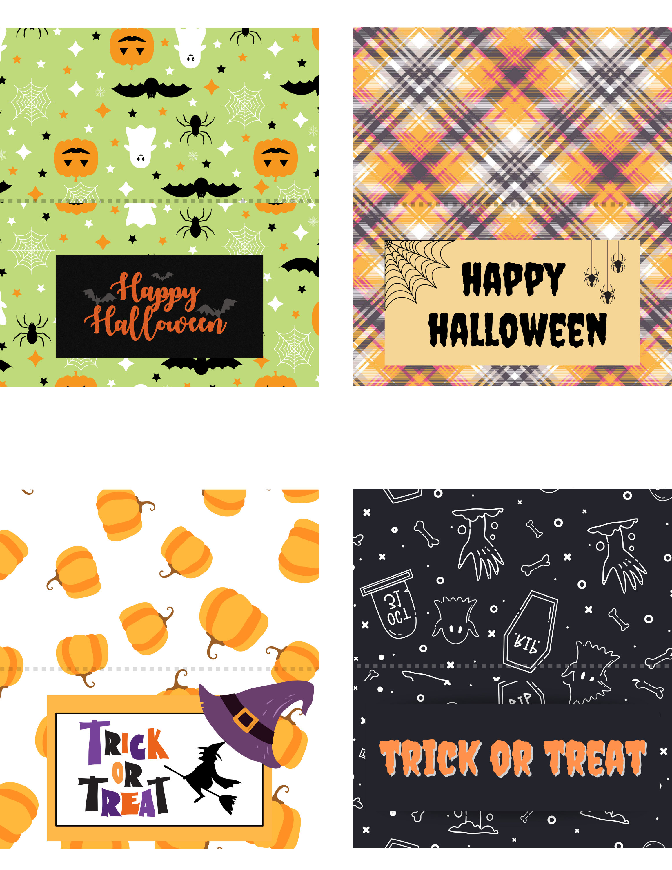 Halloween Treat Bag Toppers, Cookie Bag Toppers, Bag Toppers, Treat ...