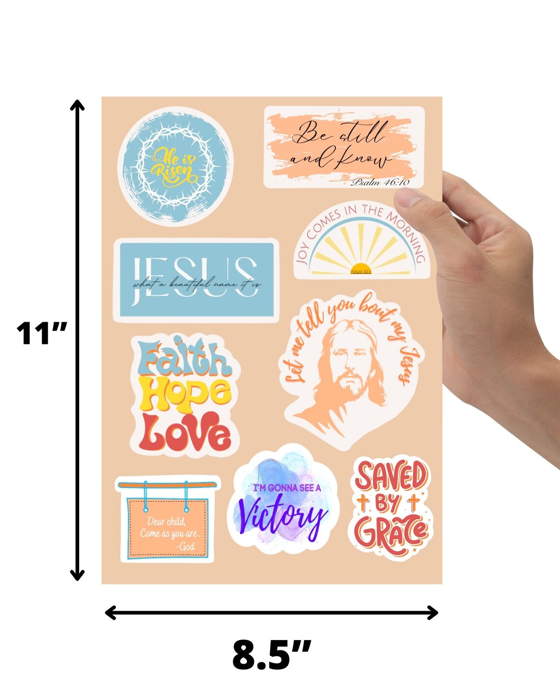 Christian Stickers: Bible Journaling, Faith Decals (printable PNG & PDF ...