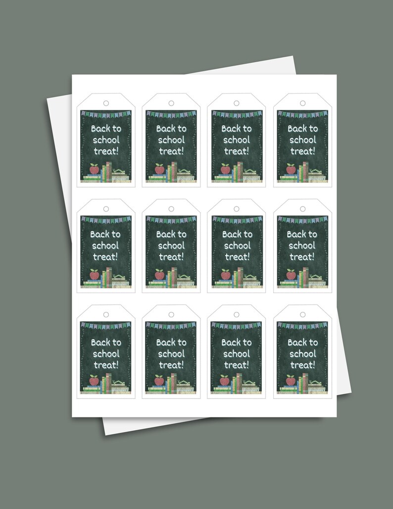 Back to School Treat Tags, Printable School Treat Tags, Treat Bag Tags ...