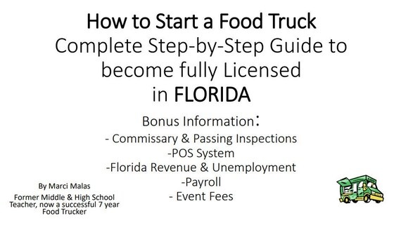 How to License & Register Your Mobile Food Truck in FLORIDA | Etsy