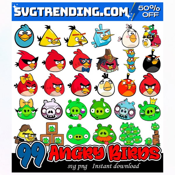 Angry Birds Svg - Etsy