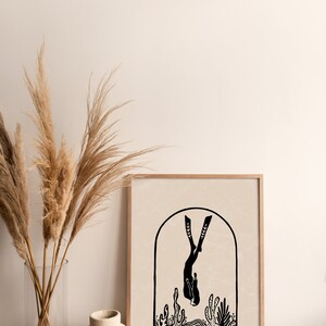 Freedive Giclée Fine Art Print Diving Poster Ocean Art Freediving ...