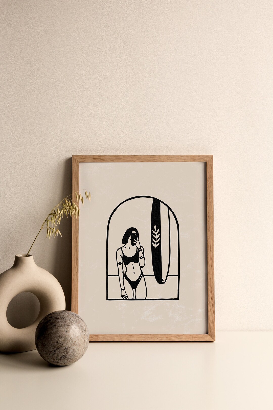 Perfect Waves Surf Poster Surfing Longboard Summer Holiday Bohemian ...