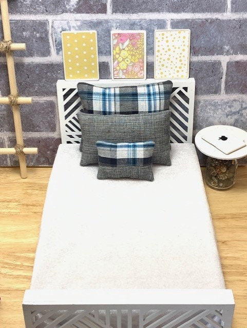 Barbie or Ken Size 1:6 Scale Blue Plaid and Gray Linen Design - Etsy Canada