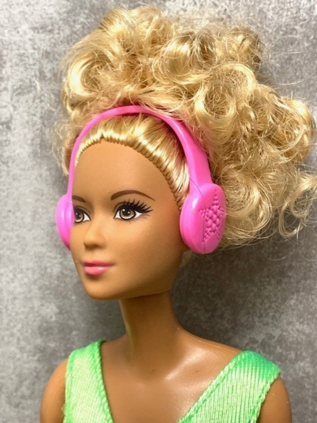 Barbie Doll Size 1:6 Scale Pink Headphones for Music Star Print - Etsy ...