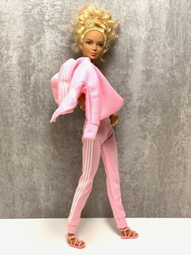 Barbie New Clothes Set Jogging Pants Mock Top Hoodie & Sandals - Etsy ...
