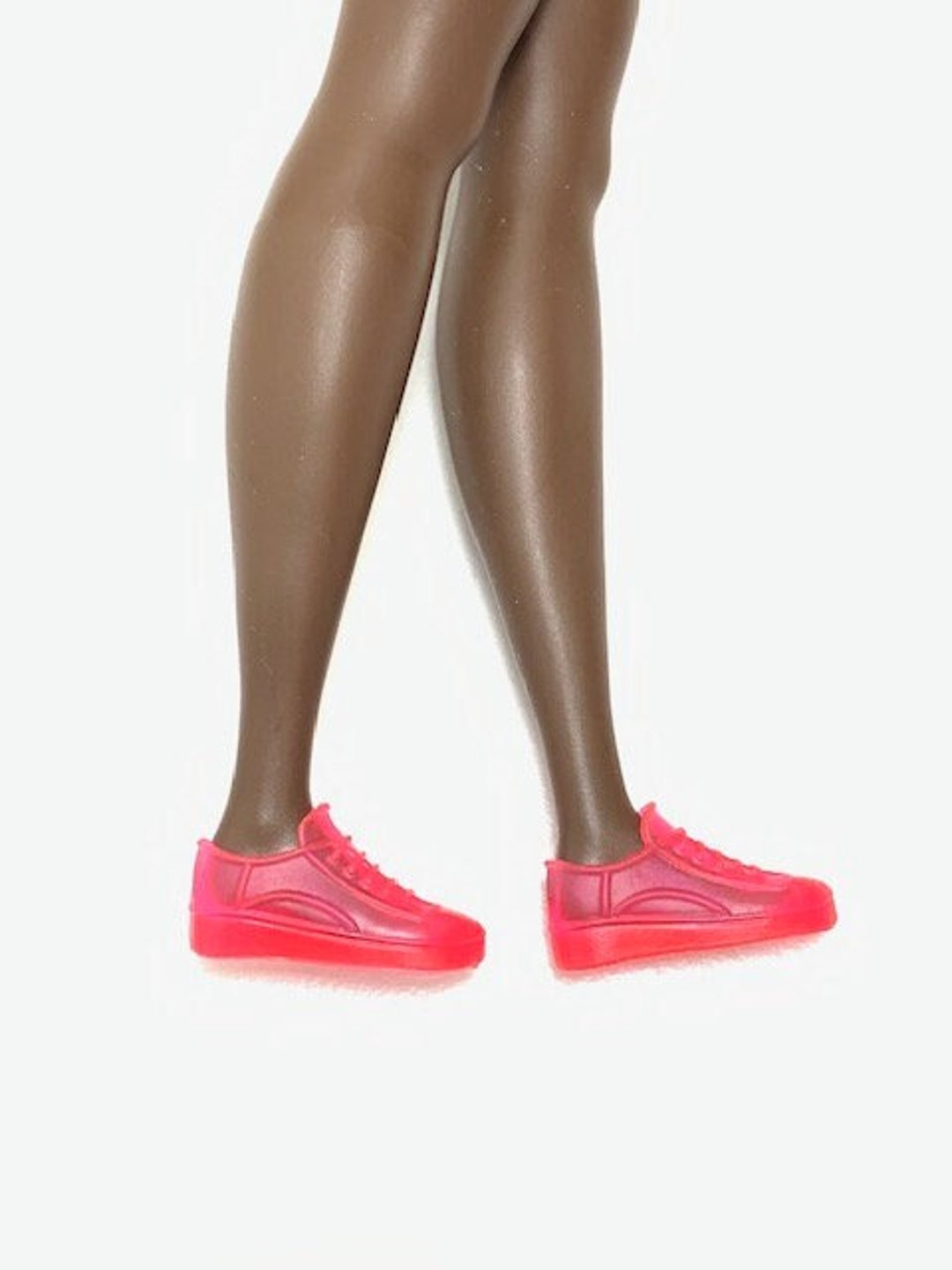 Barbie Doll Shoes See Thru Pink High Sneakers Running Shoes Flat Foot Doll Etsy