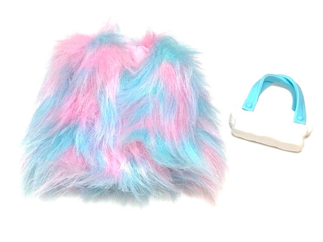 Barbie Fashion Cotton Candy Faux Fur Vest & White Purse Set - Etsy