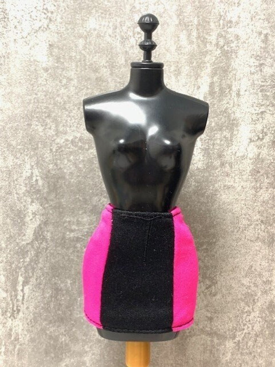 Barbie Doll Clothes Black And Neon Pink Spandex Skirt Vintage Etsy Canada