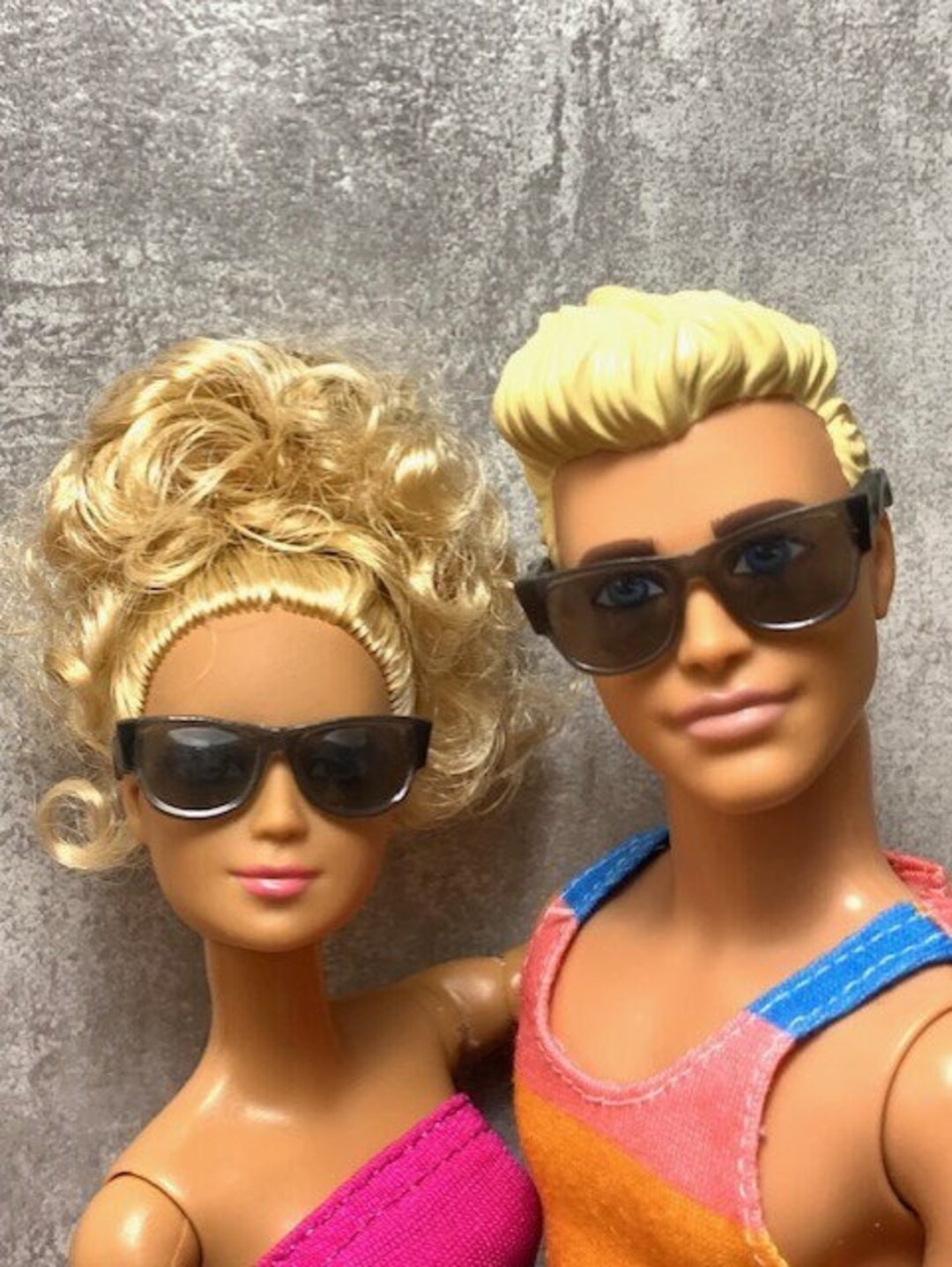 Doll Sunglasses Male or Female Dark Charcoal With Carved Arm See Thru ...