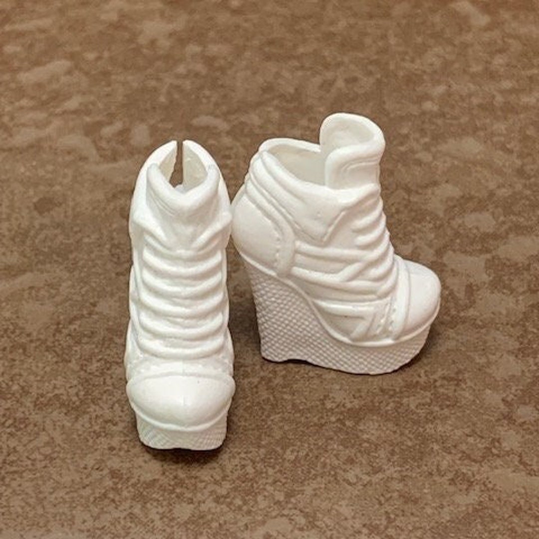 Barbie Shoes White High Platform Sneakers Scale 1:6 - Etsy
